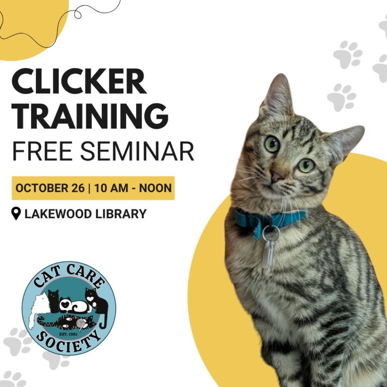 Seminar: Clicker Training Your Cats | Cat Care Society